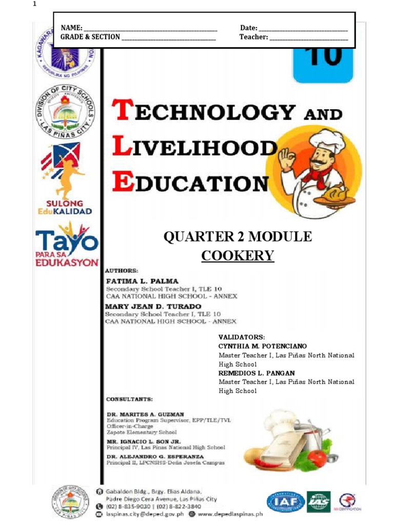 COOKERY 10 WEEK 1 TO 4 2nd Q FINAL MODULE | PDF | Vegetables | Cooking
