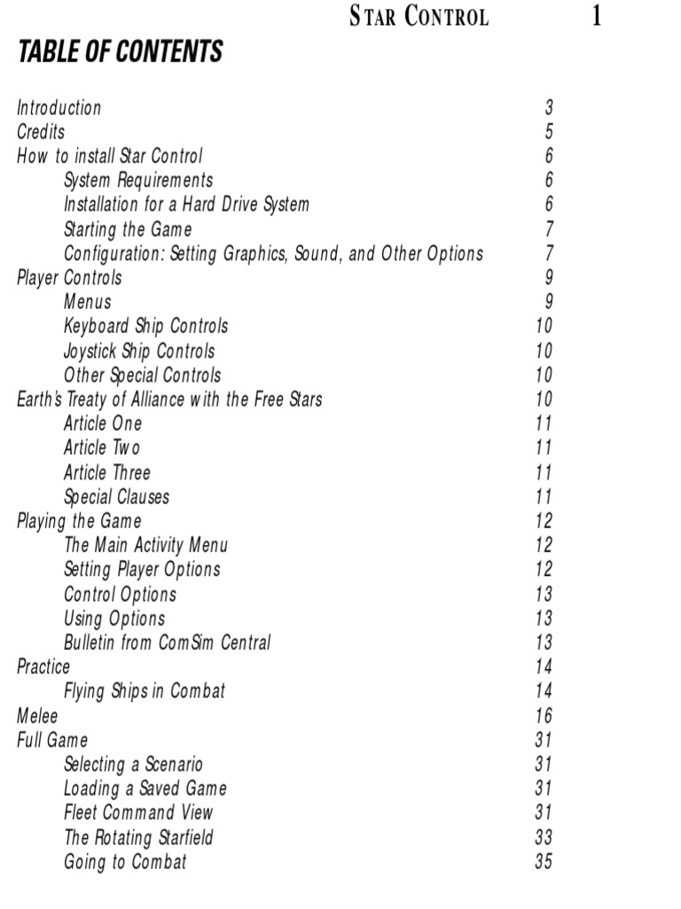 Star Control Manual | PDF | Menu (Computing) | Ships