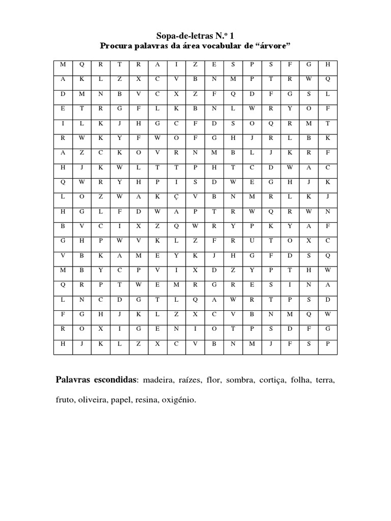Sopas Sopas de Letras, Crucigramas e Palavras Cruzadas. | PDF ...