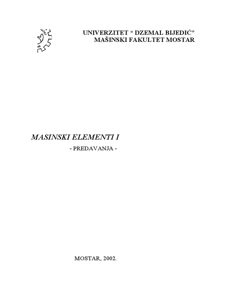 Masinski Elementi Prvih 30 Stranica | PDF