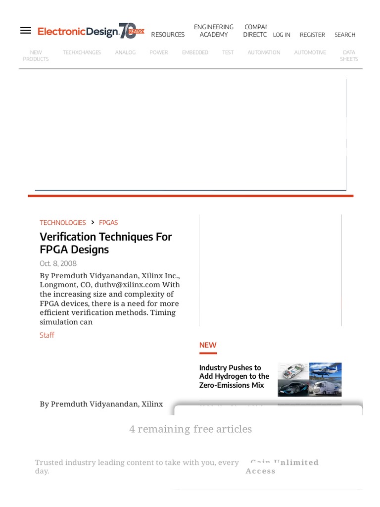Verification Techniques Of Fpga Designs Pdf Field Programmable Gate Array Hardware