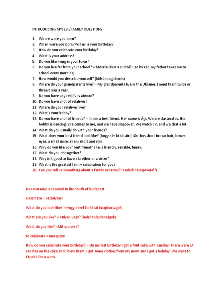 INTRODUCING MYSELF - Questionsdocx | PDF | Art | Poetry