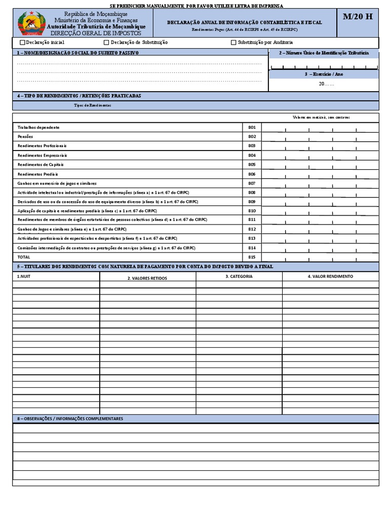 Irpc M-20H - Informacao Contabilistica | PDF | Economias