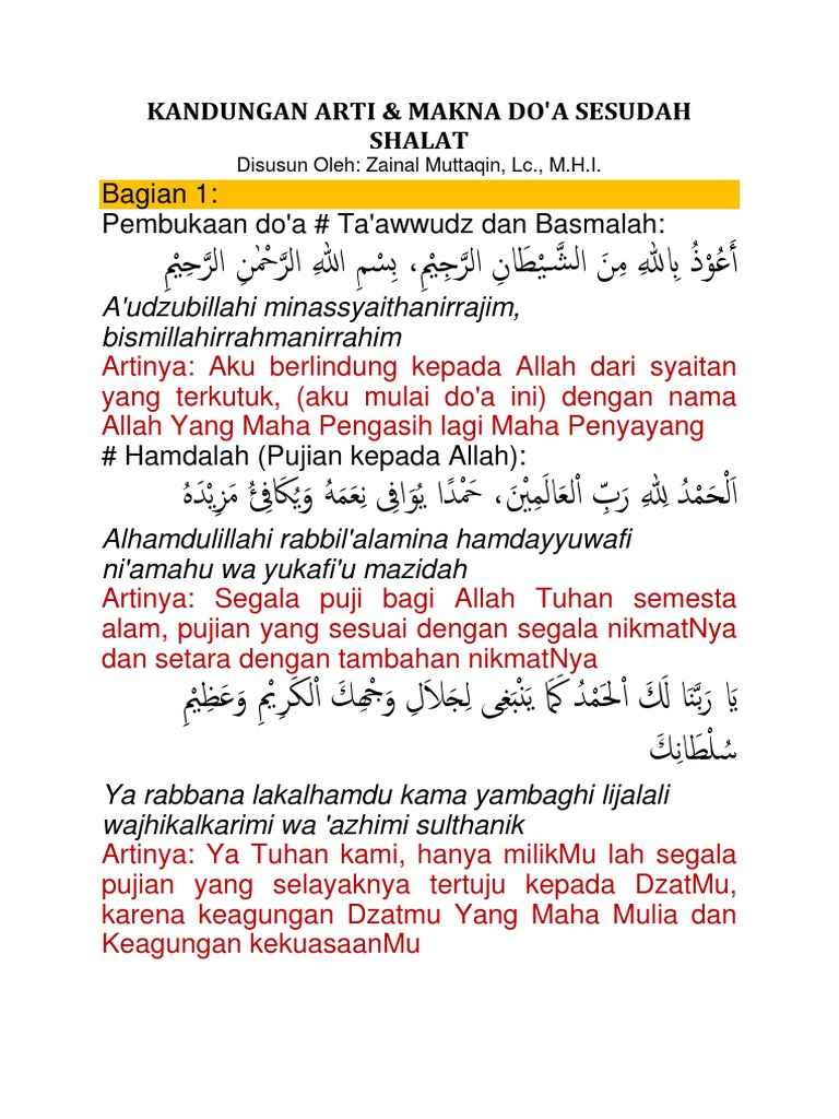 Doa Sesudah Shalat Teks Latin | PDF