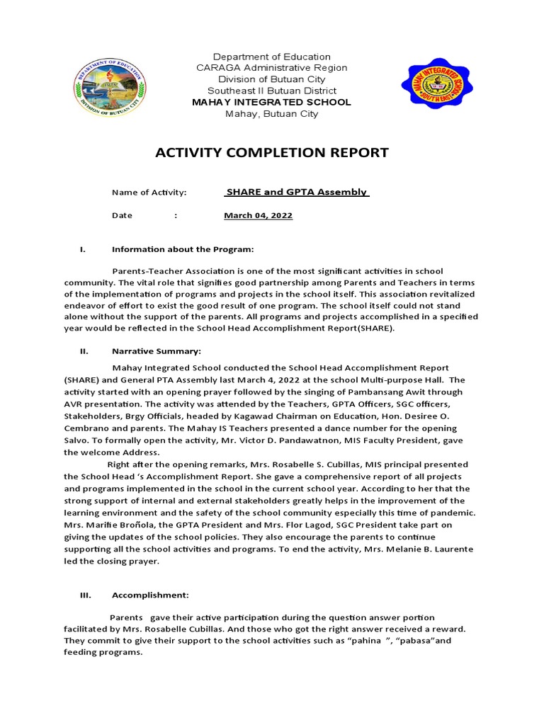 ACR-School SHARE and General Assembly | PDF