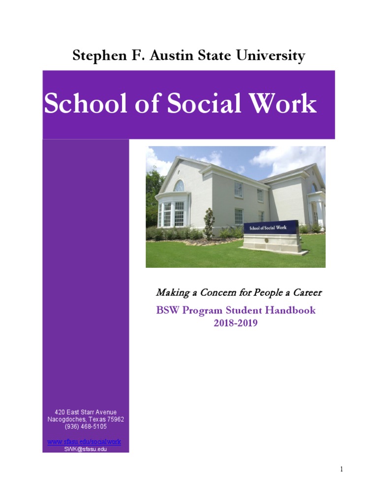 BSW Handbook 1 | PDF | Social Work | Curriculum
