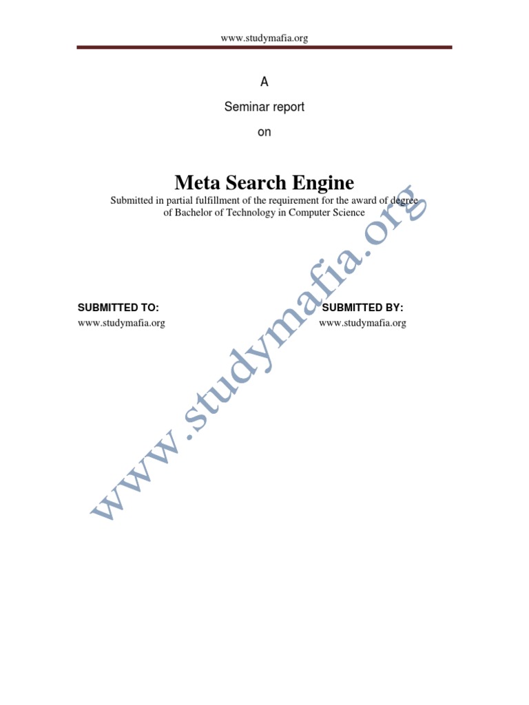 CSE Meta Search Engines Report | PDF | Data Management | Information ...