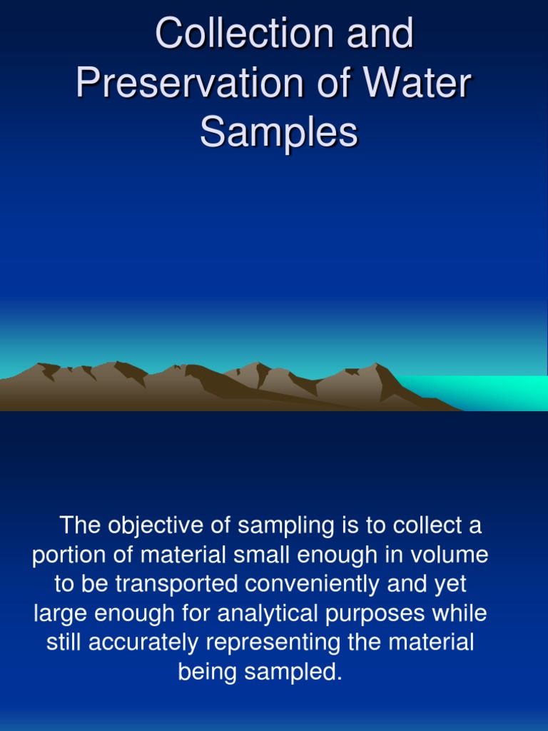 Water Sample Collection and Preservation | PDF | Sampling (Statistics ...