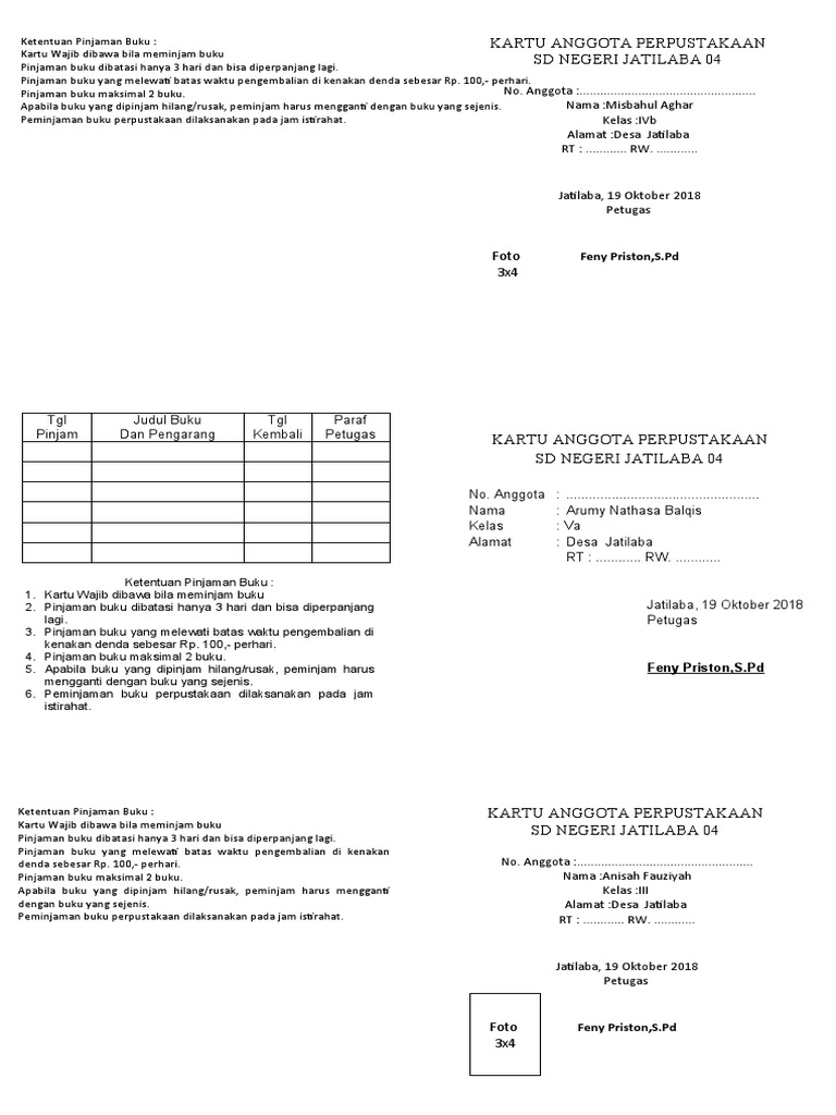 Kartu Perpus | PDF