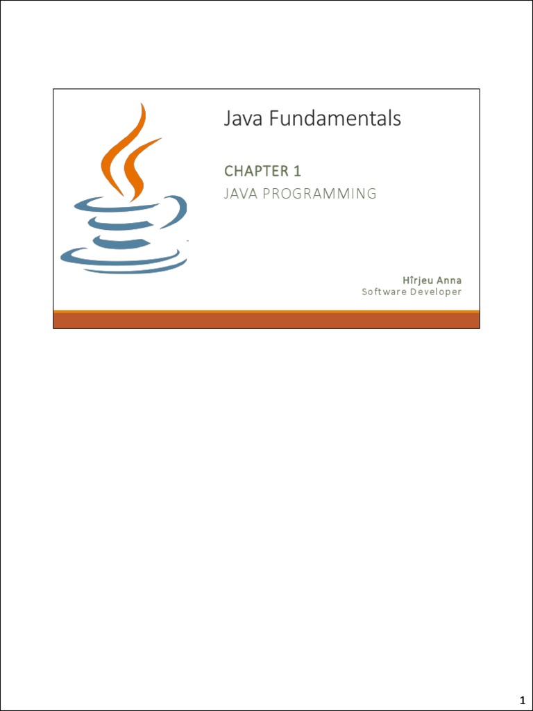 Chapter 1 Java Fundamentals Java Programming Pdf