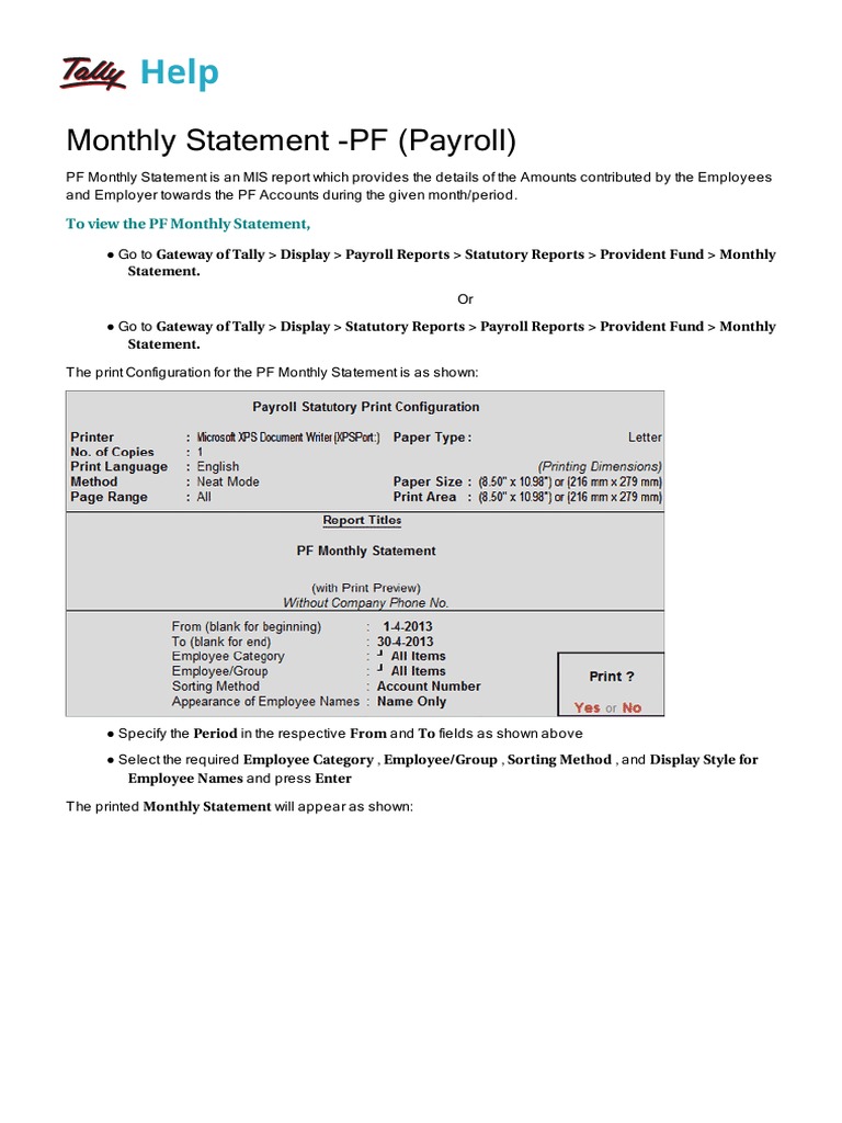 Monthly Statement PF Payroll | PDF | Employment | Payroll