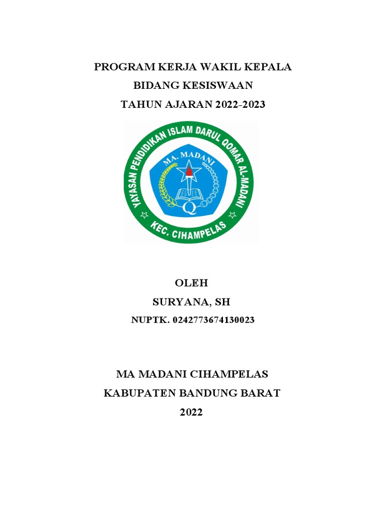 Proker - 2267 - 1622083786 - Program Kerja Waka Kesiswaan | PDF