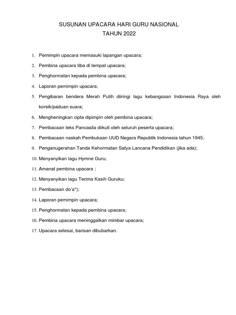 UPACARA HGN 2022 - PGM Indonesia | PDF