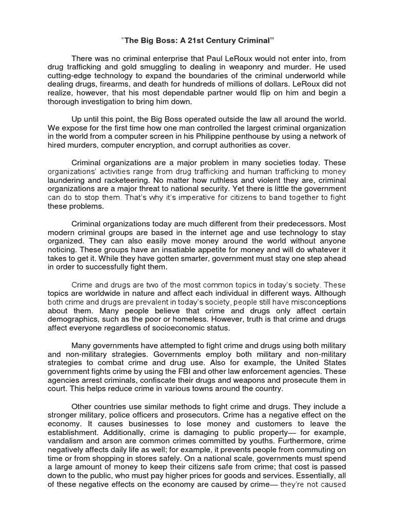 NGO - Edson Karl - Diaz - The Big Boss-A 21st Century Criminal | PDF ...