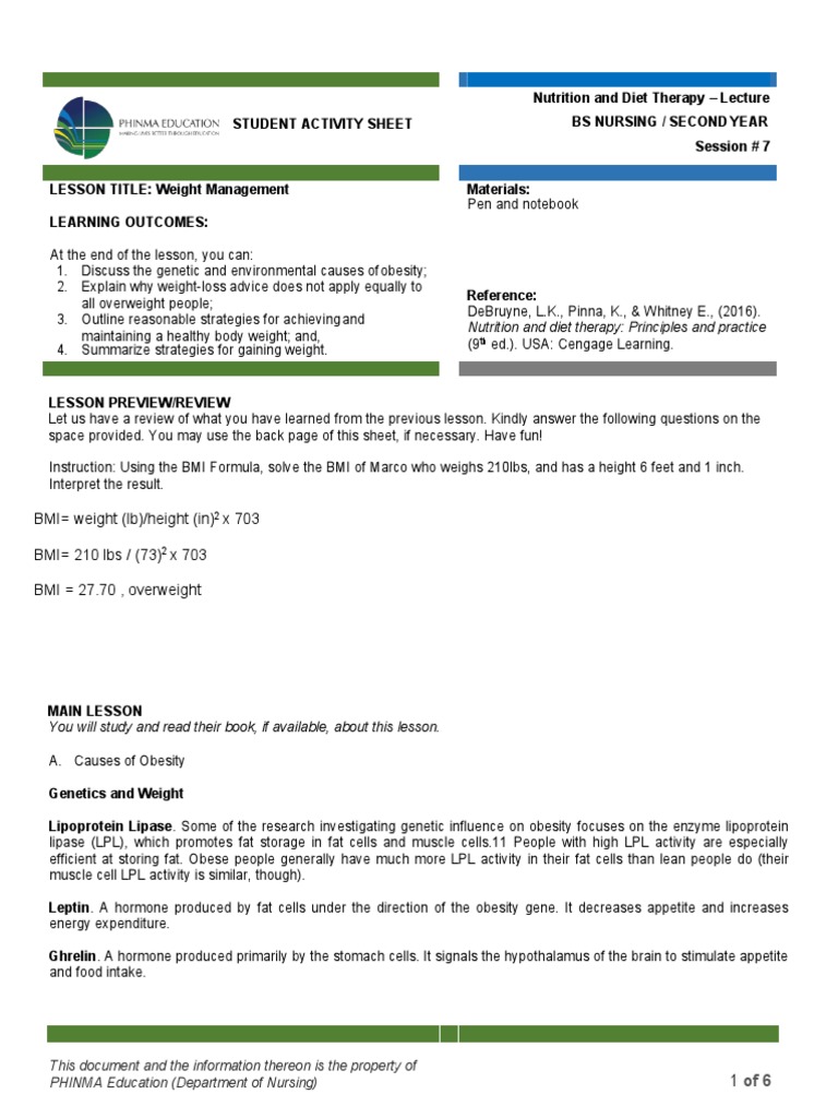 Session #7 SAS - Nutrition (Lecture) | PDF