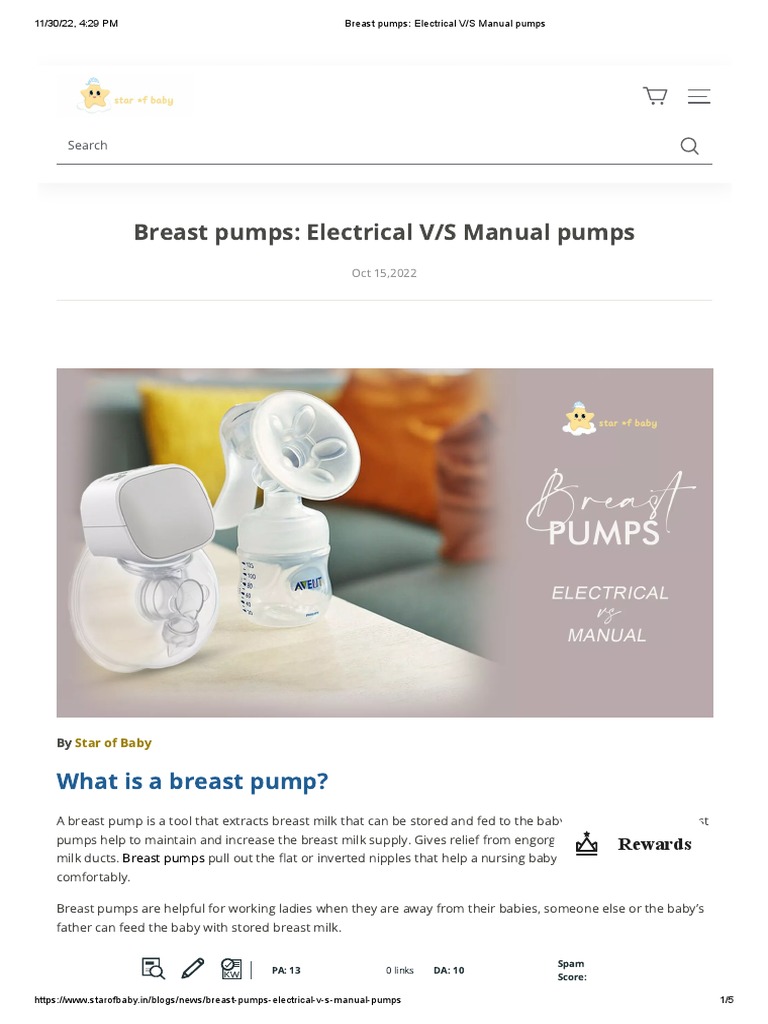 Breastfeeding With Breast Pumps: Usage and Advantages | PDF ...
