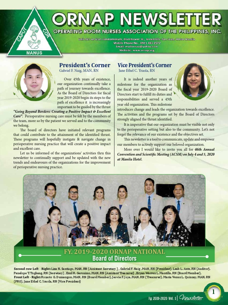 Ornap Newsletter Dec2019 112719 | PDF | Patient Safety | Patient