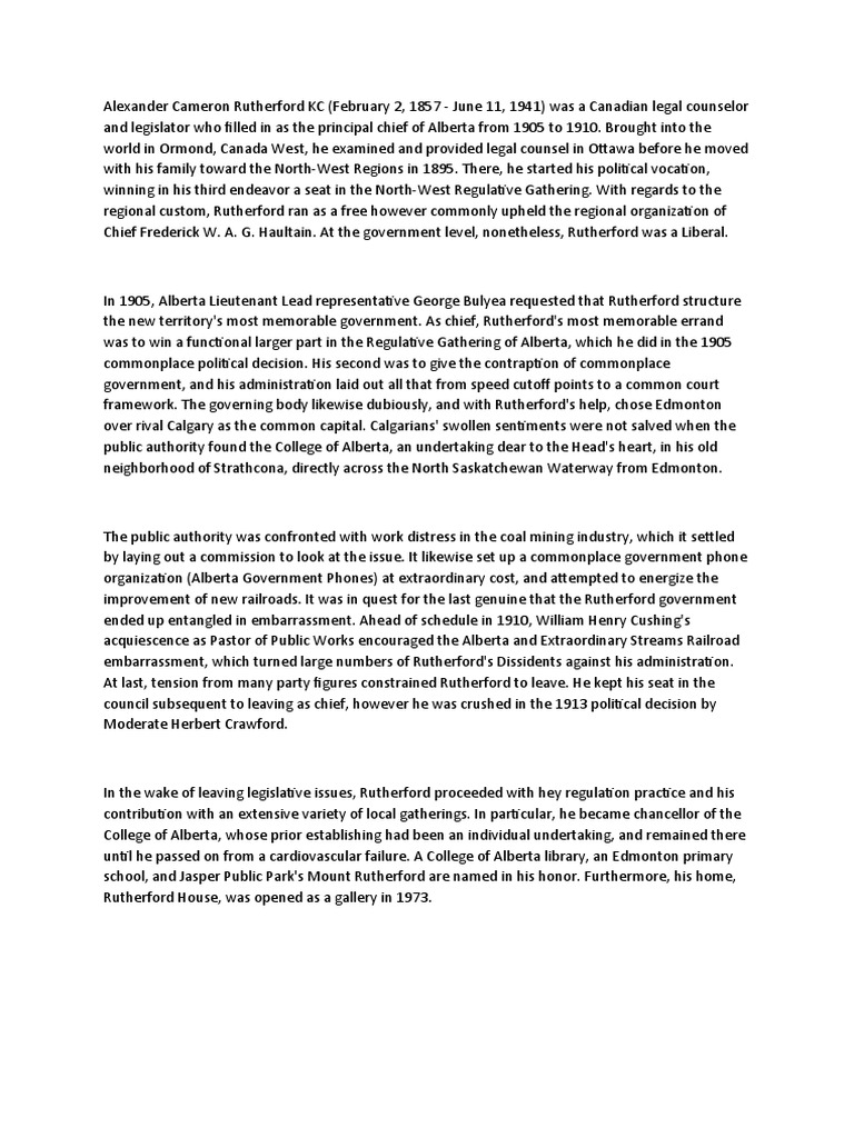 Alexander Cameron Rutherford KC | PDF