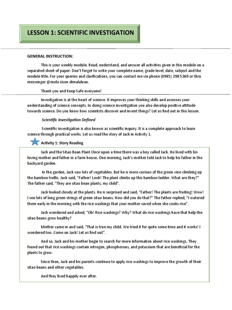 Applying the Scientific Method: An Investigation into the Relationship ...