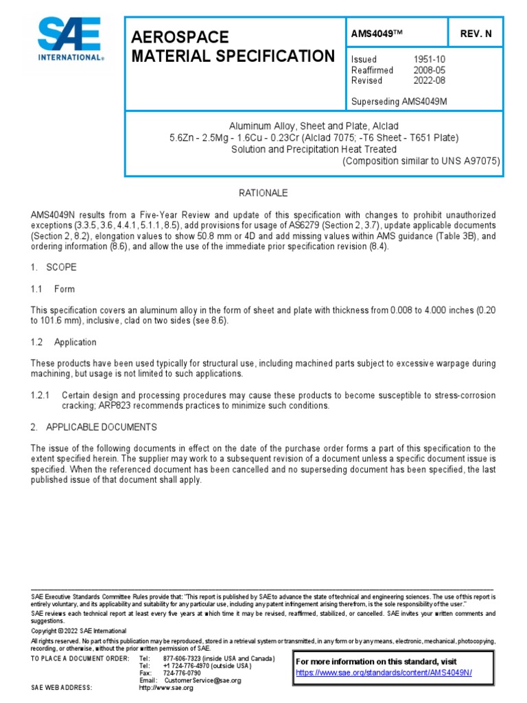 Aerospace Material Specification | PDF