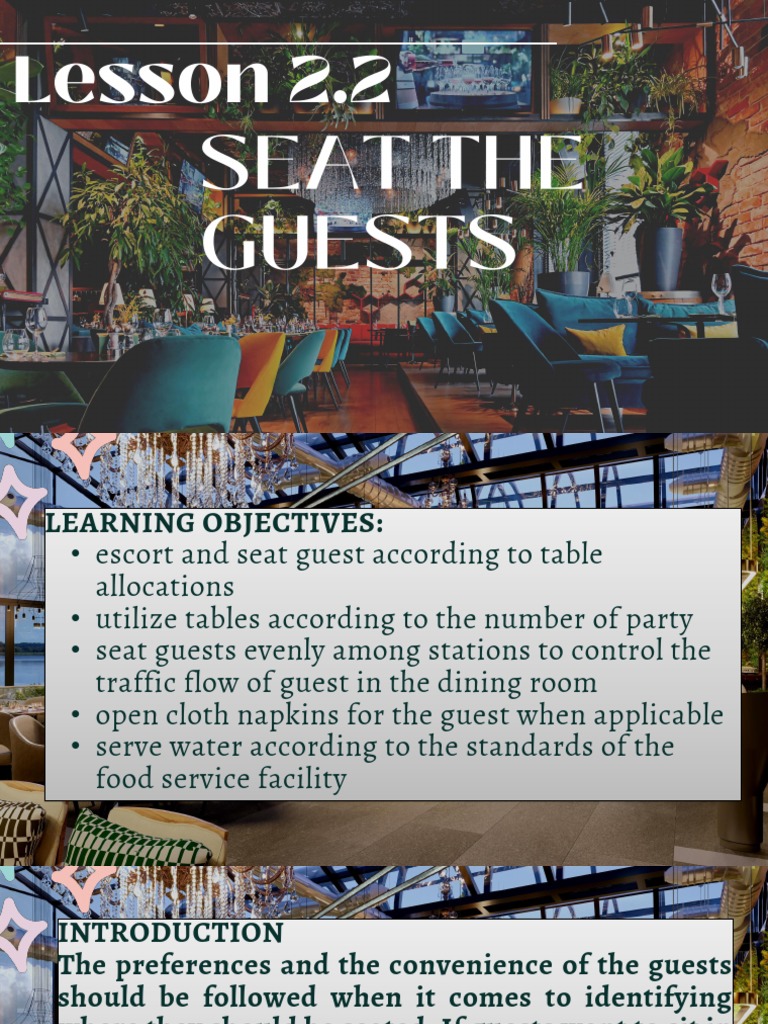 LESSON 2 Seating The Guest | PDF