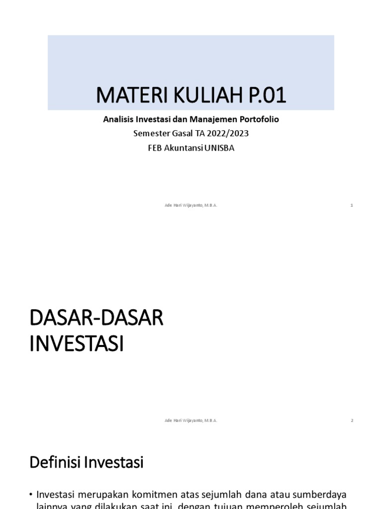 Materi-01 AIMP 2022 | PDF