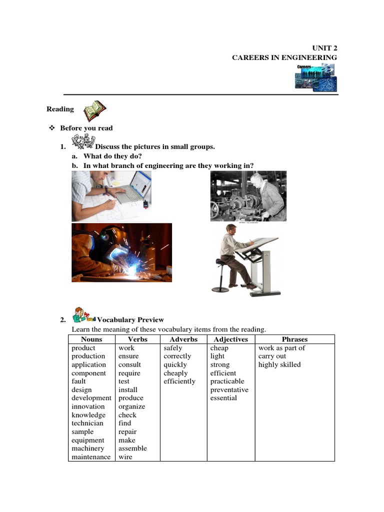 Unit 2-Careers in Engineering | PDF | Part Of Speech | Adverb