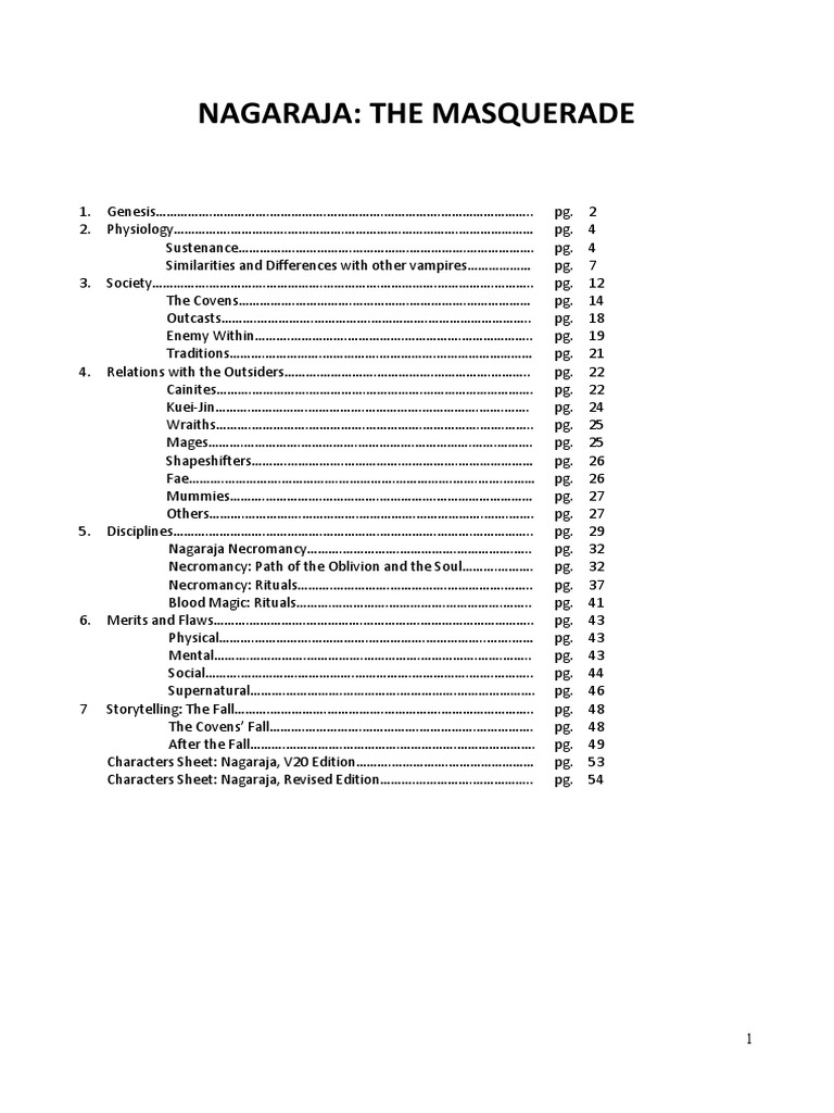 Nagaraja, The Masquerade | PDF