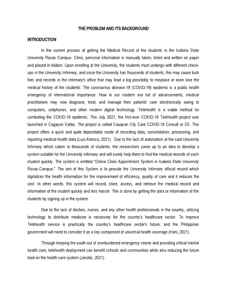 Online Clinic Appointment System For Isabela State University Roxas ...