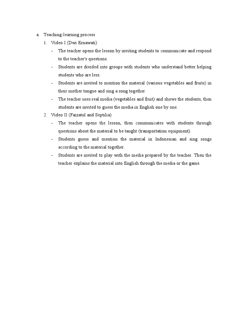 A. Teaching Learning Process | PDF