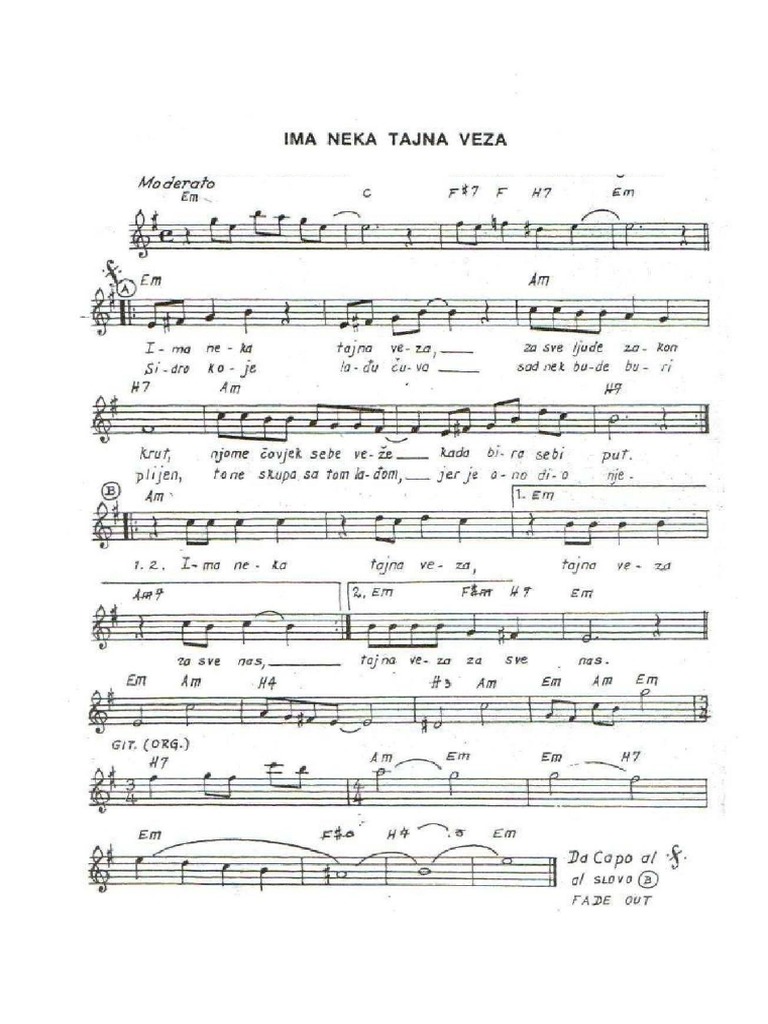 Balasevic Ima Neka Tajna Veza | PDF