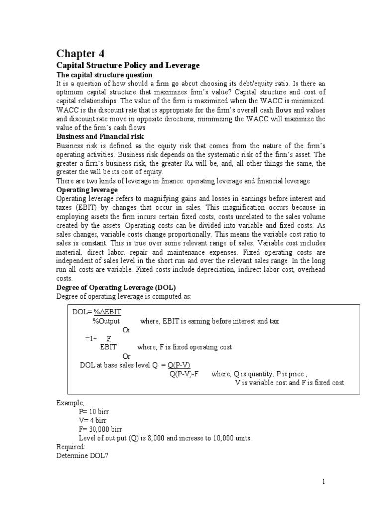Chapter 4 Capital Structure Policy | PDF | Capital Structure | Cost Of Capital