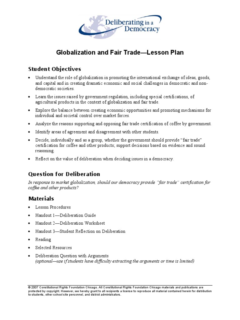Lessons Globalization Fair Trade | PDF | Fair Trade | Globalization