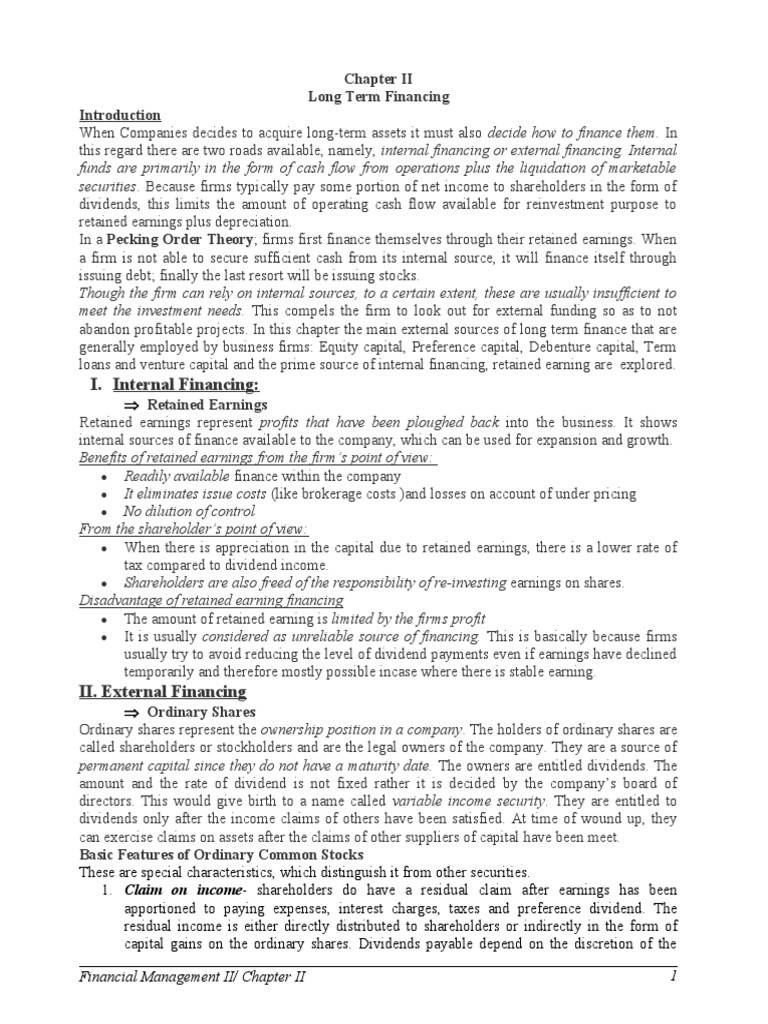Chapter 5, Long Term Financing, Revised | PDF | Bonds (Finance) | Dividend