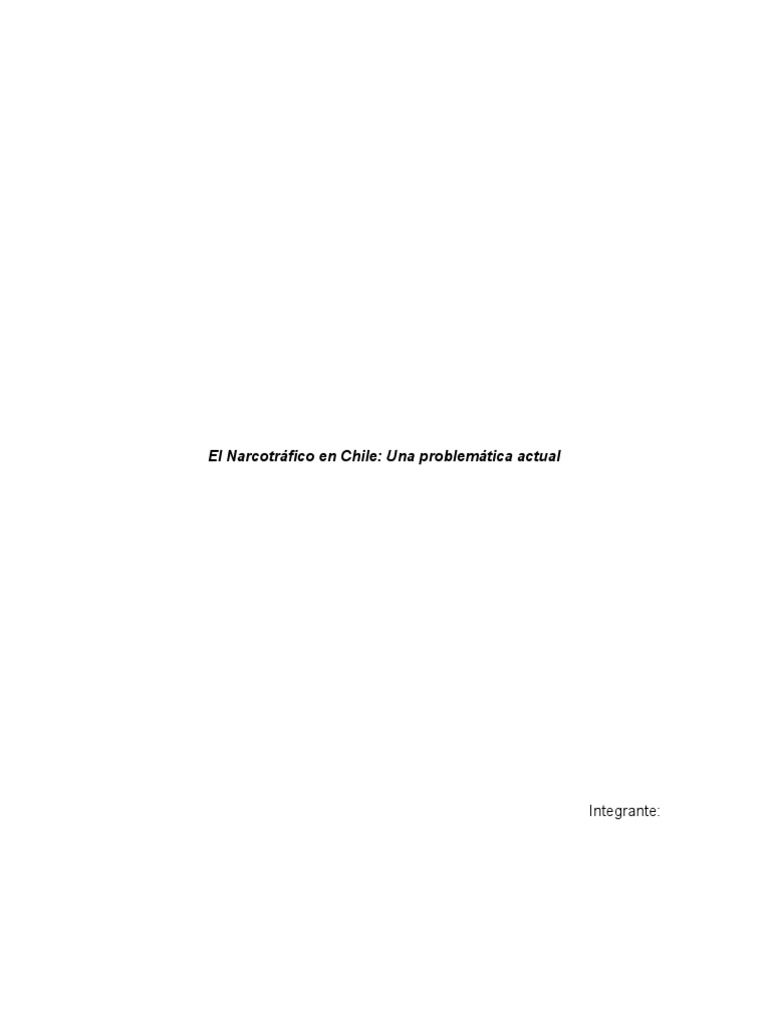 El Narcotráfico En Chile Descargar Gratis Pdf Comercio Ilegal De