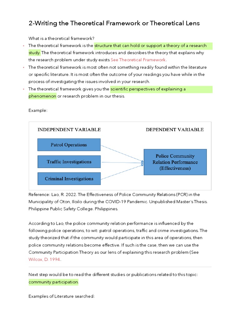 2-Writing The Theoretical Framework or Theoretical Lens | PDF | Theory ...