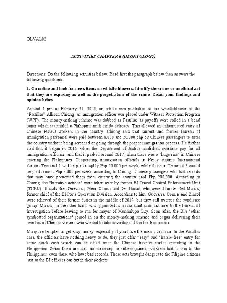 OLVAL02 - Ethics of Whistleblowing | PDF | Autonomy | Morality