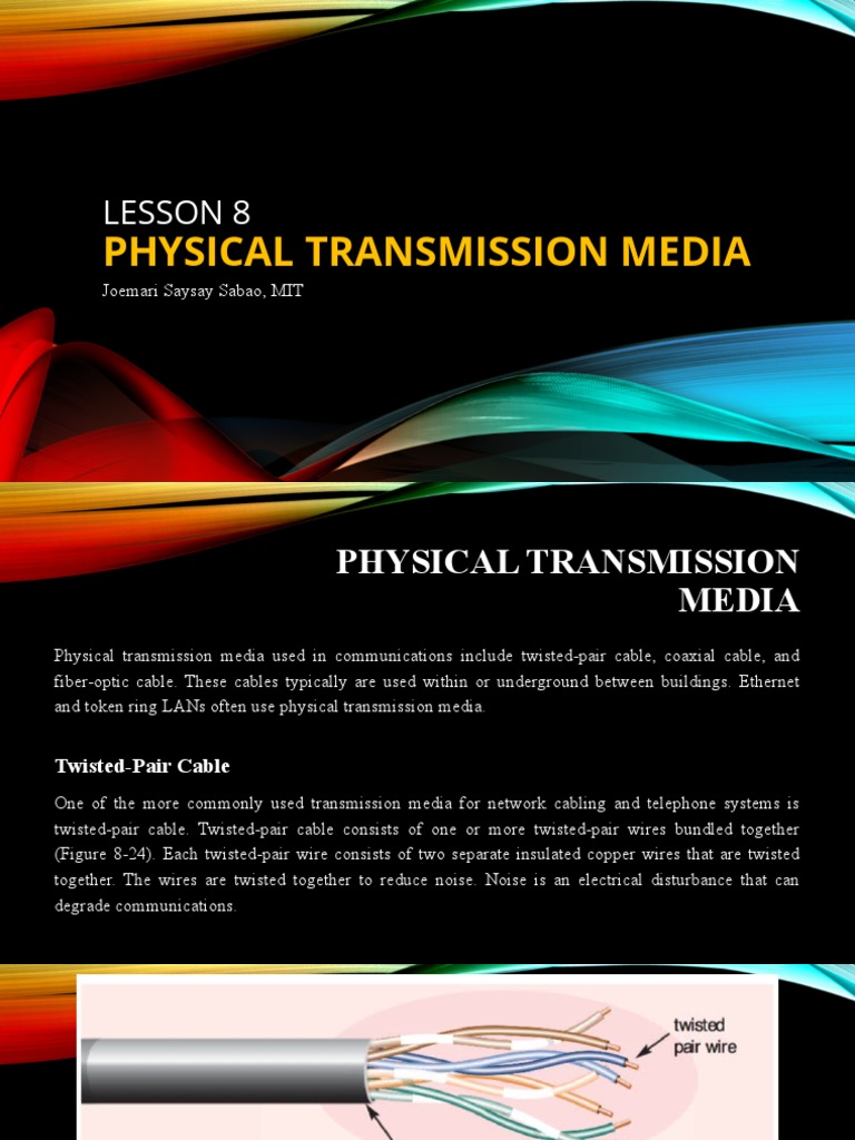 Lesson 8 - Physical Transmission Media | PDF | Transmission Medium ...