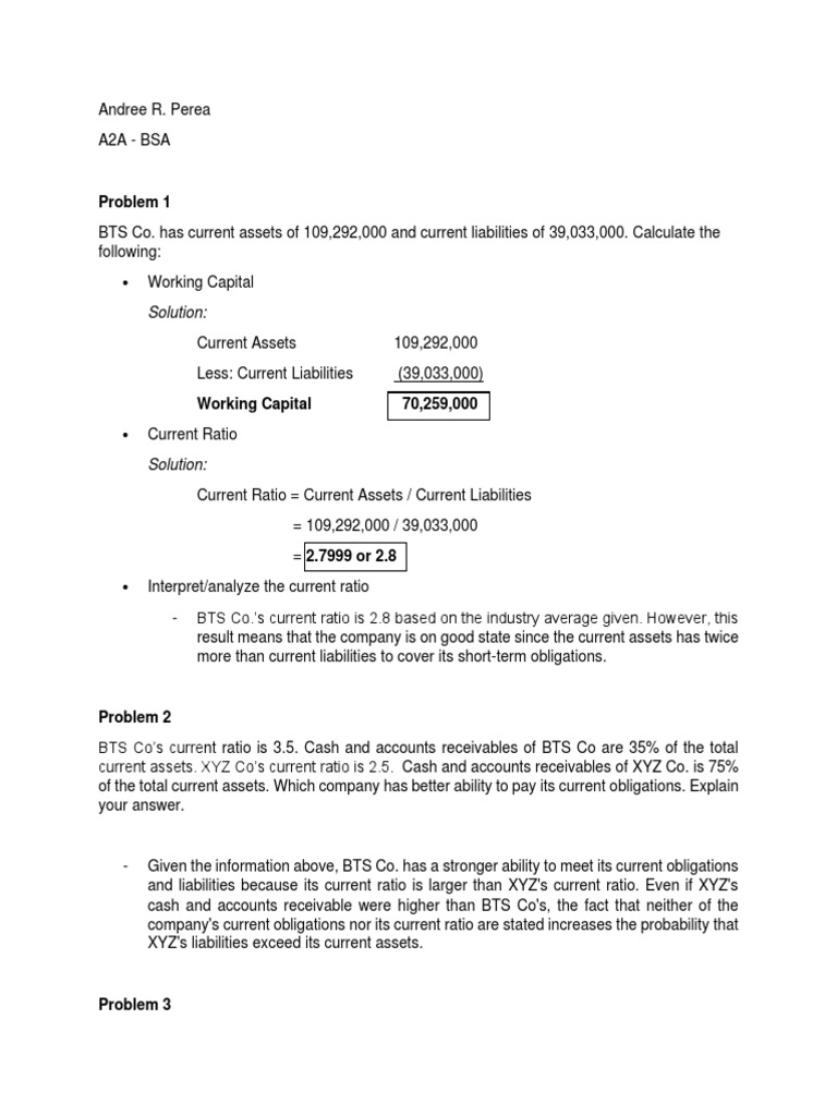 Assignment 2 - Ratio Analysis | PDF