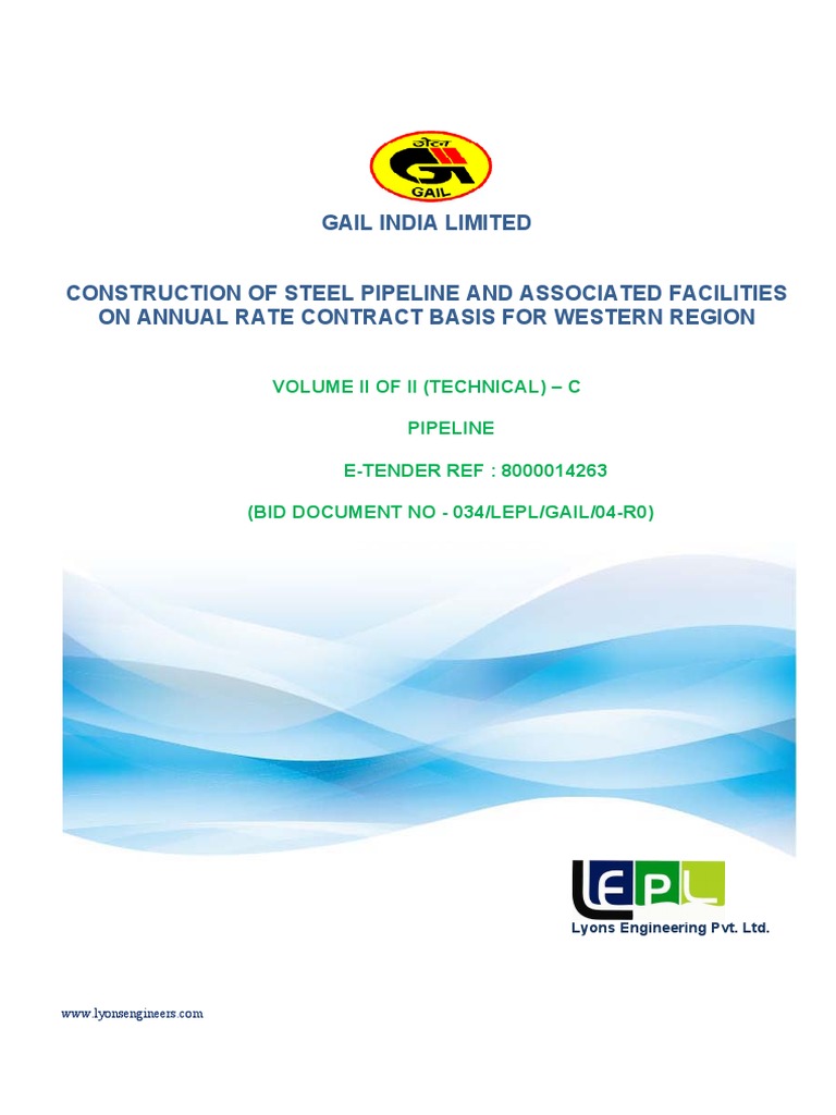 GAIL Pipeline Construction Specifications | PDF | Pipe (Fluid ...