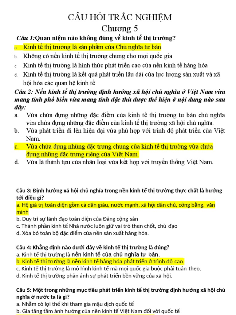 Trắc nghiệm C 5 KTCT | PDF