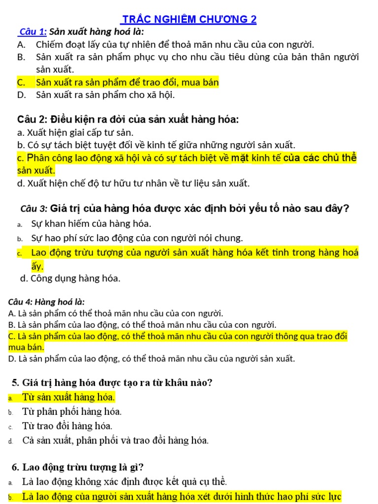 Trắc nghiệm C2 KTCT | PDF