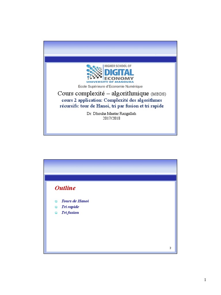 Comp de Hhanoi Et Tri Rapide | PDF | Programmation informatique | Logique mathématique