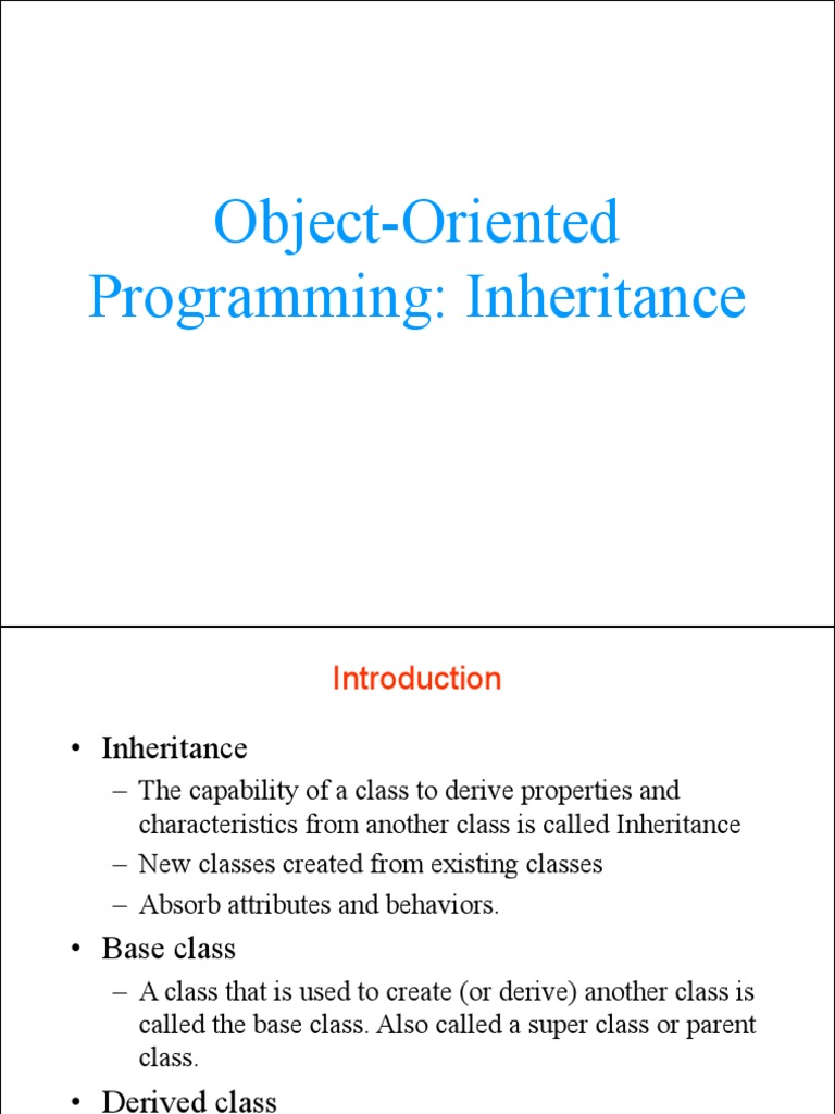 L6 Inheritence Pdf Inheritance Object Oriented Programming Class Computer Programming 6326