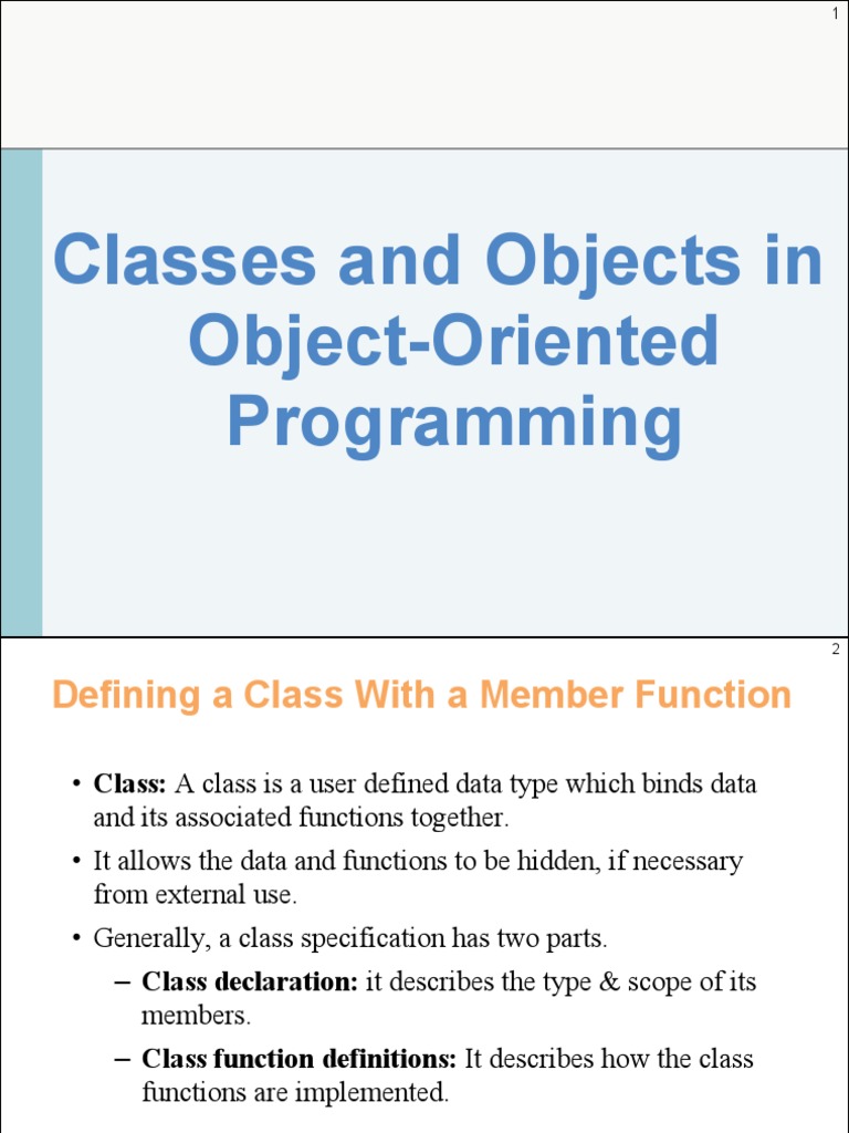 L2 And L3 Class And Object Combined Pdf Class Computer Programming Programming