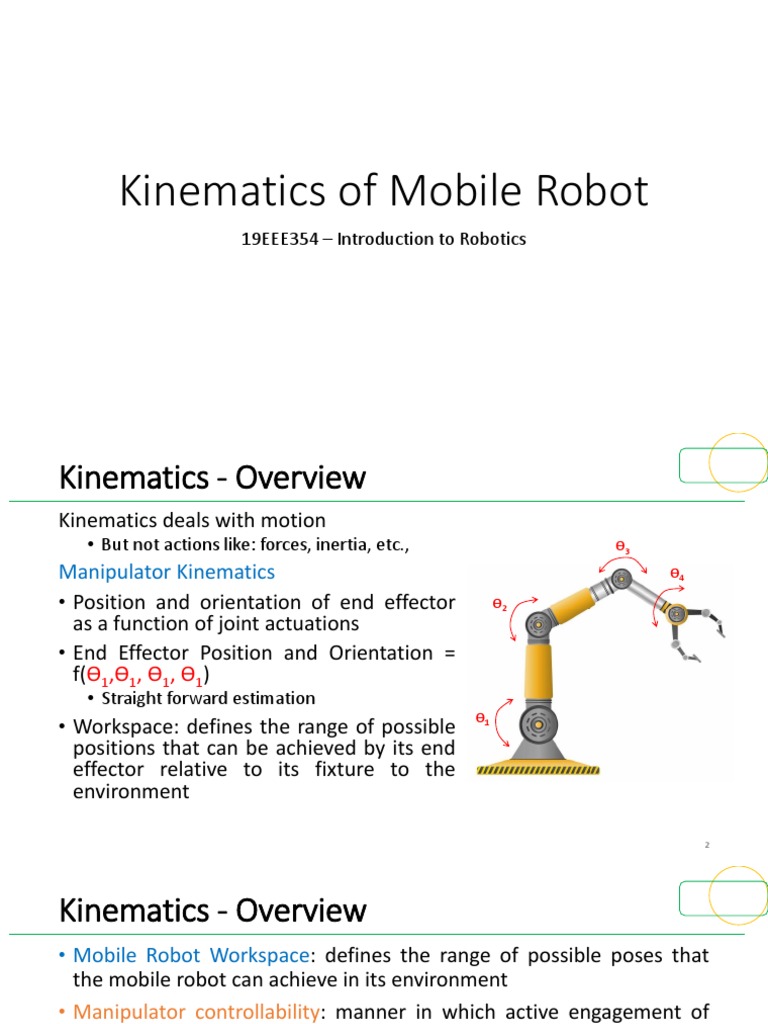 8 - Kinematics of Mobile Robots | PDF | Kinematics | Rotation Around A ...