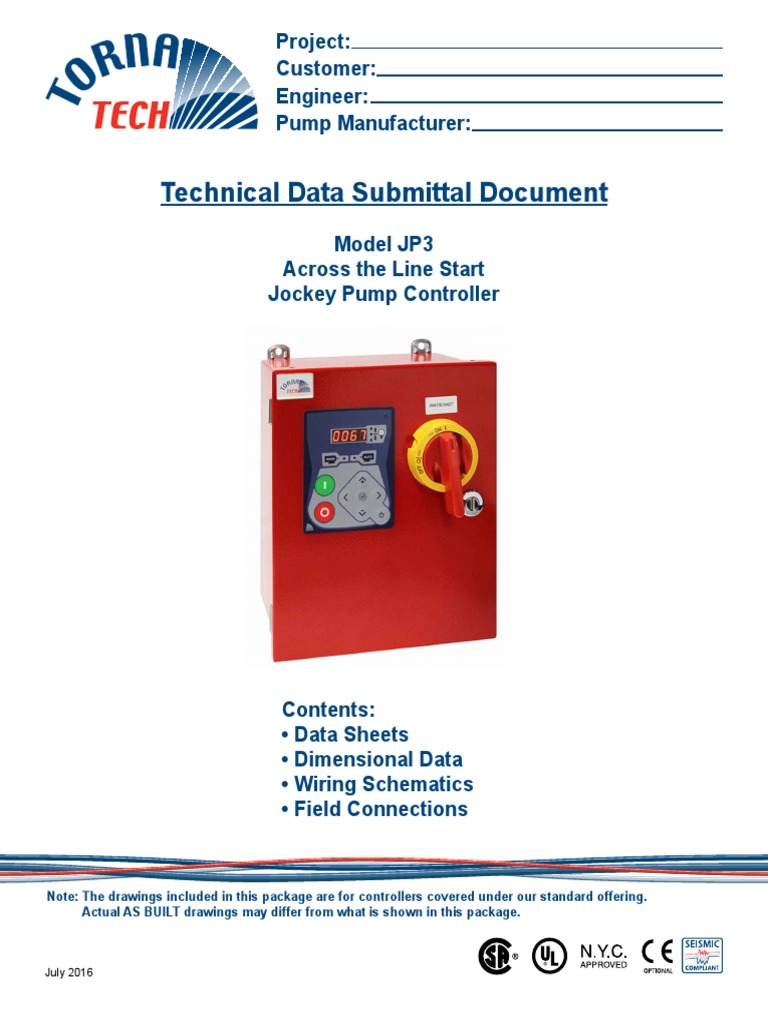 Technical Data Submittal Document: Project: Customer: Engineer: Pump ...