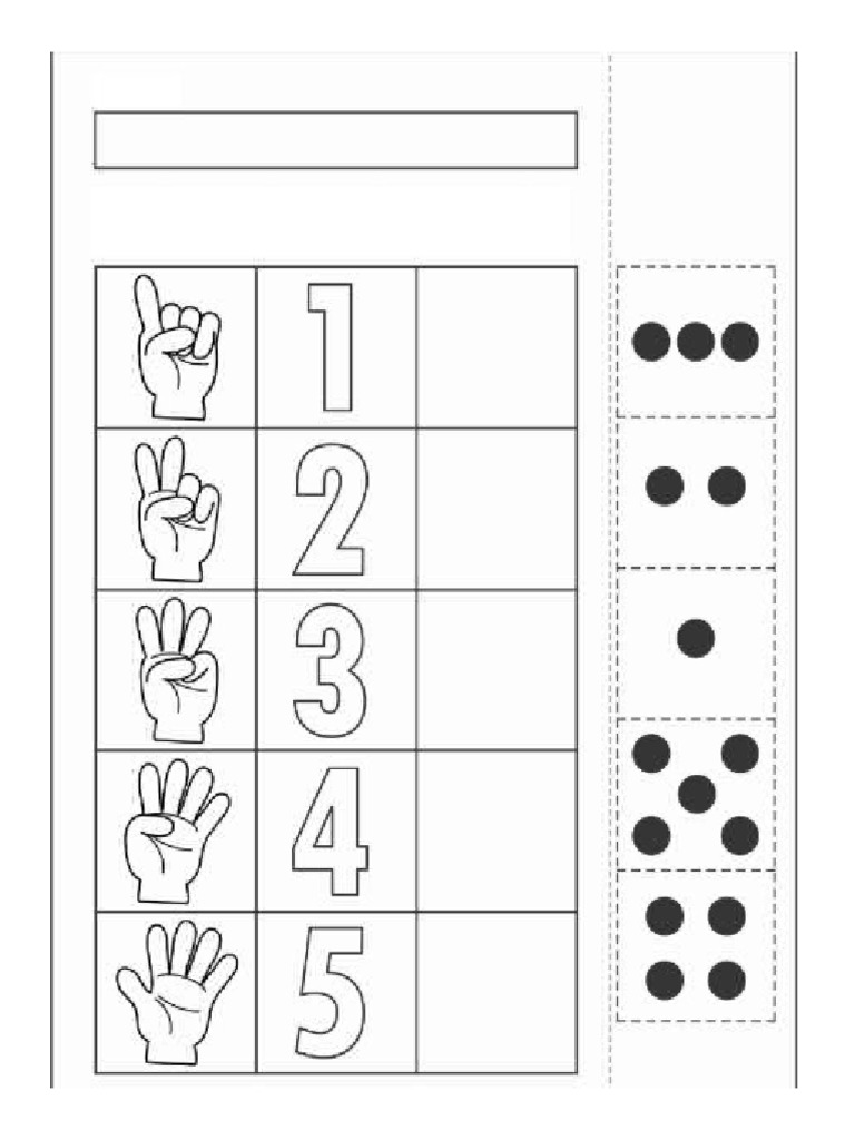 Unir Numeros Con Dedos y Dados | PDF