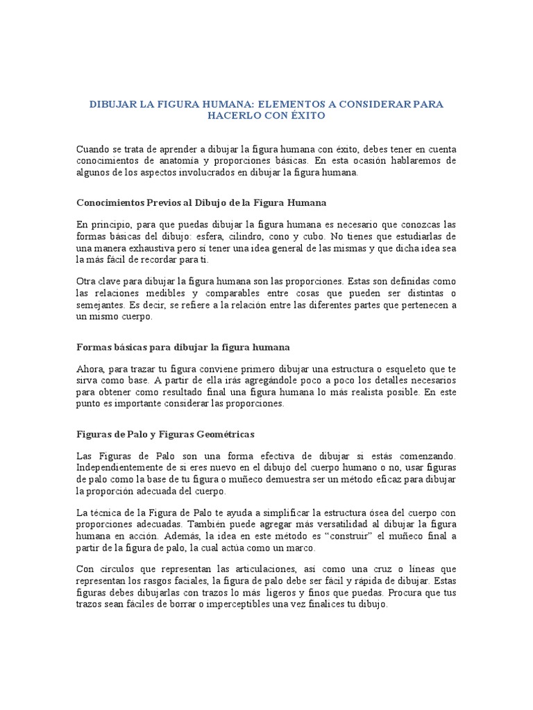 Dibujar La Figura Humana Pdf