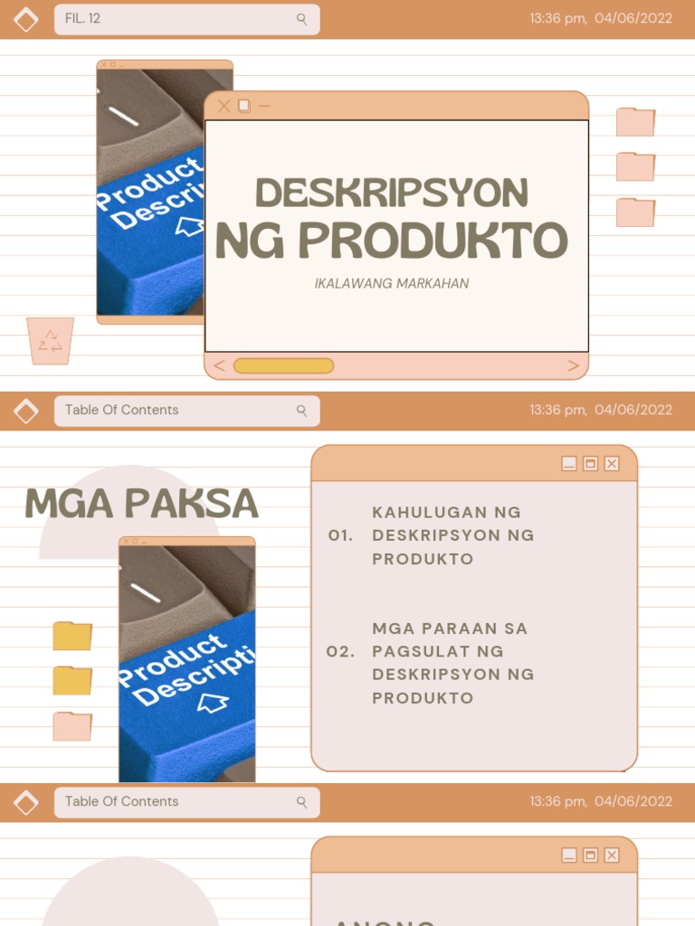 Deskripsiyon NG Produkto | PDF